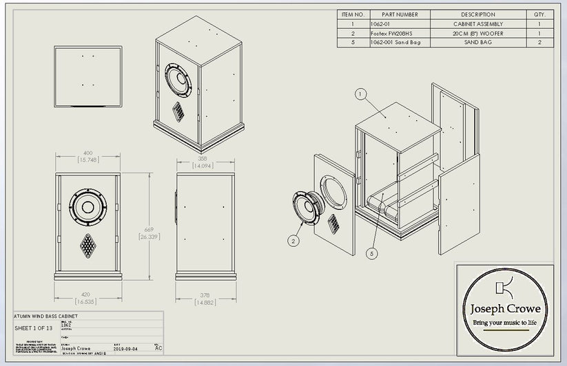 Autumn Bass Cabinet Speaker Plans – Joseph Crowe