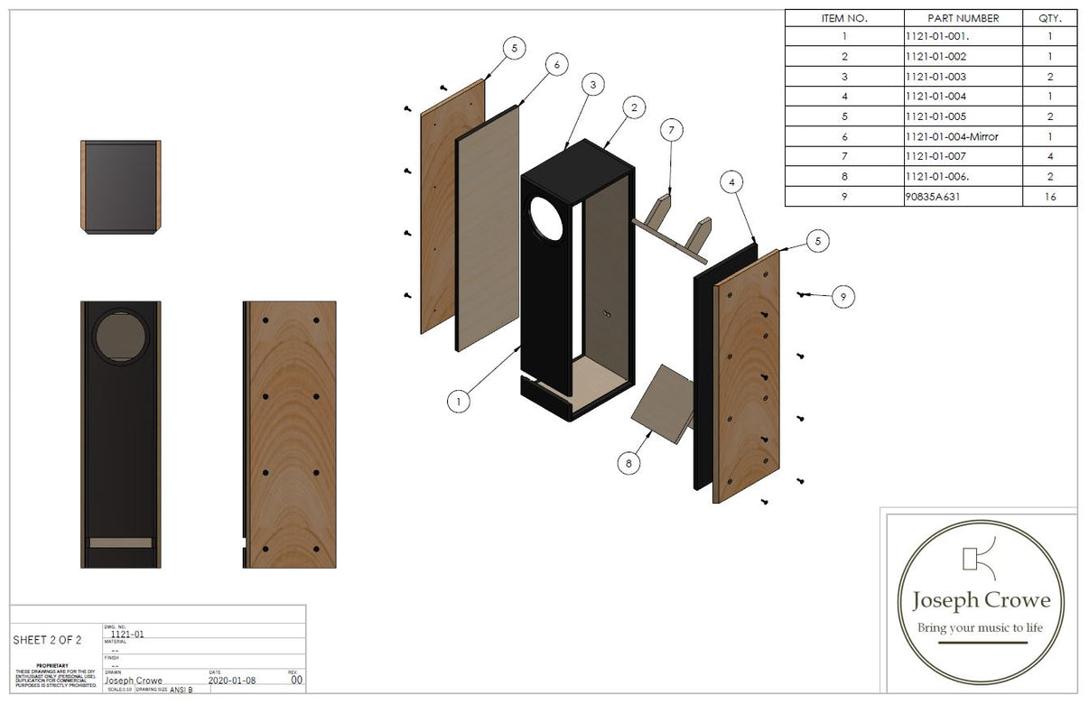 Cabinet Plans for Lii Audio Fast-8 Fullrange Driver – Joseph Crowe