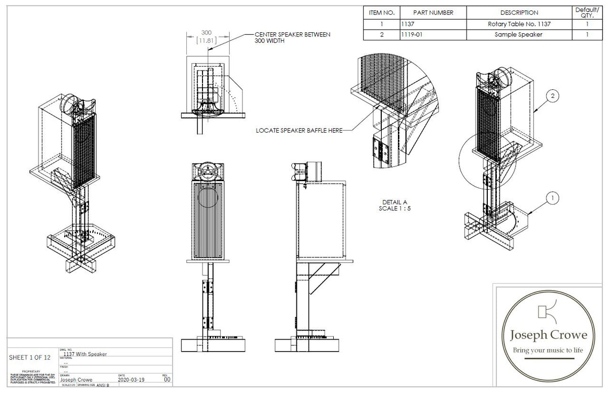 Off-Axis Rotary Table Plans No. 1137 – Joseph Crowe